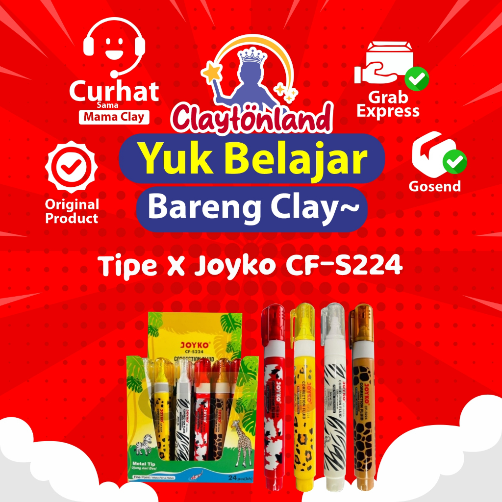 Jual Correction Fluid Cairan Koreksi Joyko CF-S224 / Tip Ex / Stipo ...