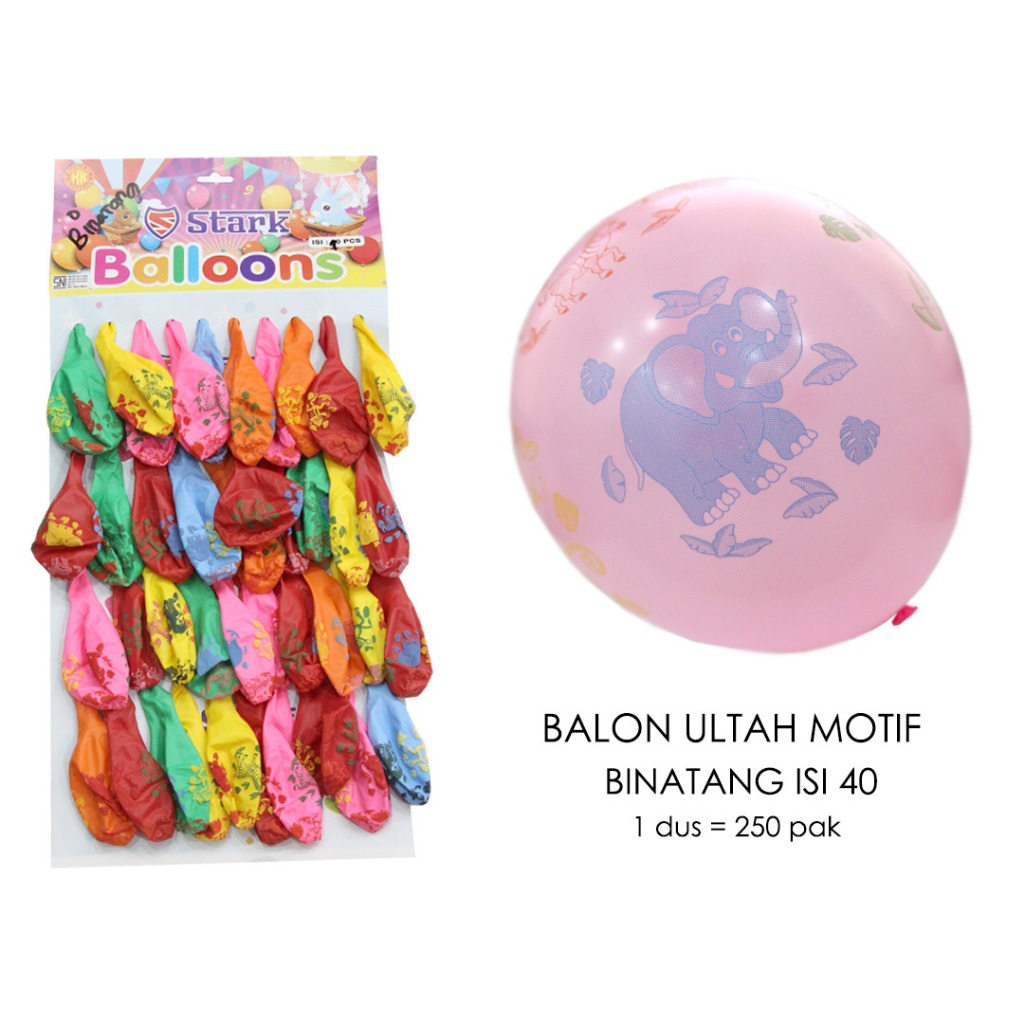 Jual 40PCS BALON MOTIF BINATANG HEWAN LEMBARAN GROSIR | Shopee Indonesia