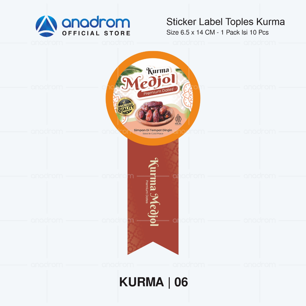 Jual Sticker Label Toples Ribbon Kurma | Sticker Kurma Sukari, Khalas ...