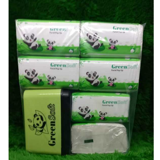 Jual Tisu Tissue Greensoft Panda 130 Sheet (1Paket Isi 6 Pack Tissue ...