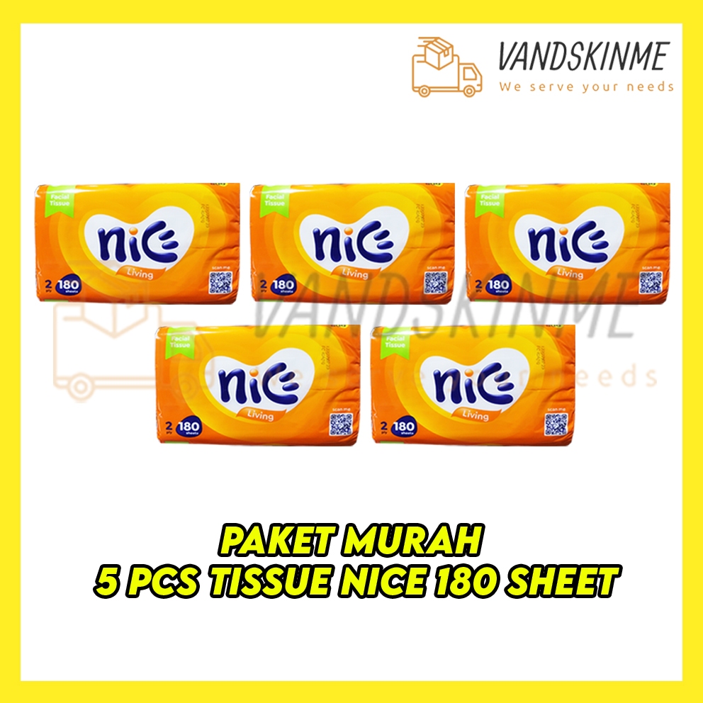 Jual [Paket 5 pcs] Tissue Tisu Nice 180 sheet 2 Ply | Shopee Indonesia