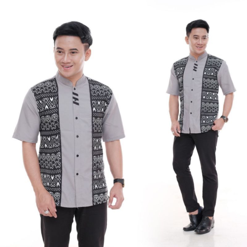 Jual Baju Koko modern dan keren,,,, motif batik bordil | Shopee Indonesia