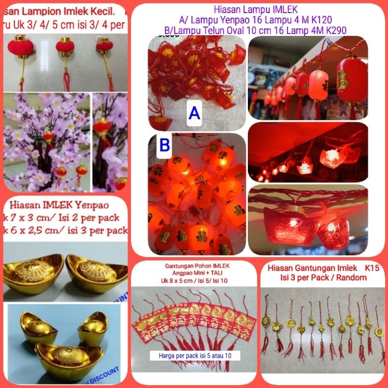Jual Hiasan gantungan pohon imlek lampu lampion imlek angpao mini ...