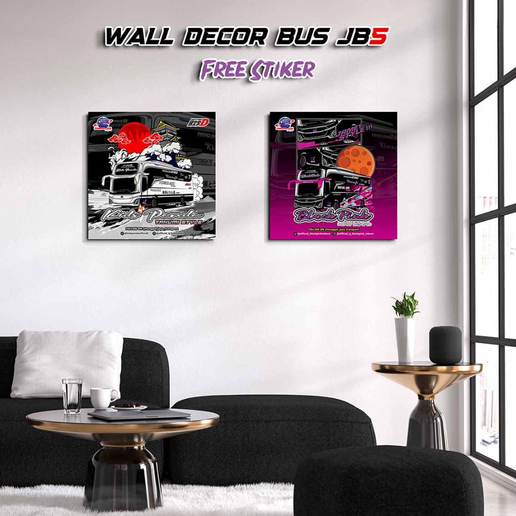 Jual Hiasan Dekorasi Kamar Ruangan Vector Bus Kids Panda JB5 | Black ...