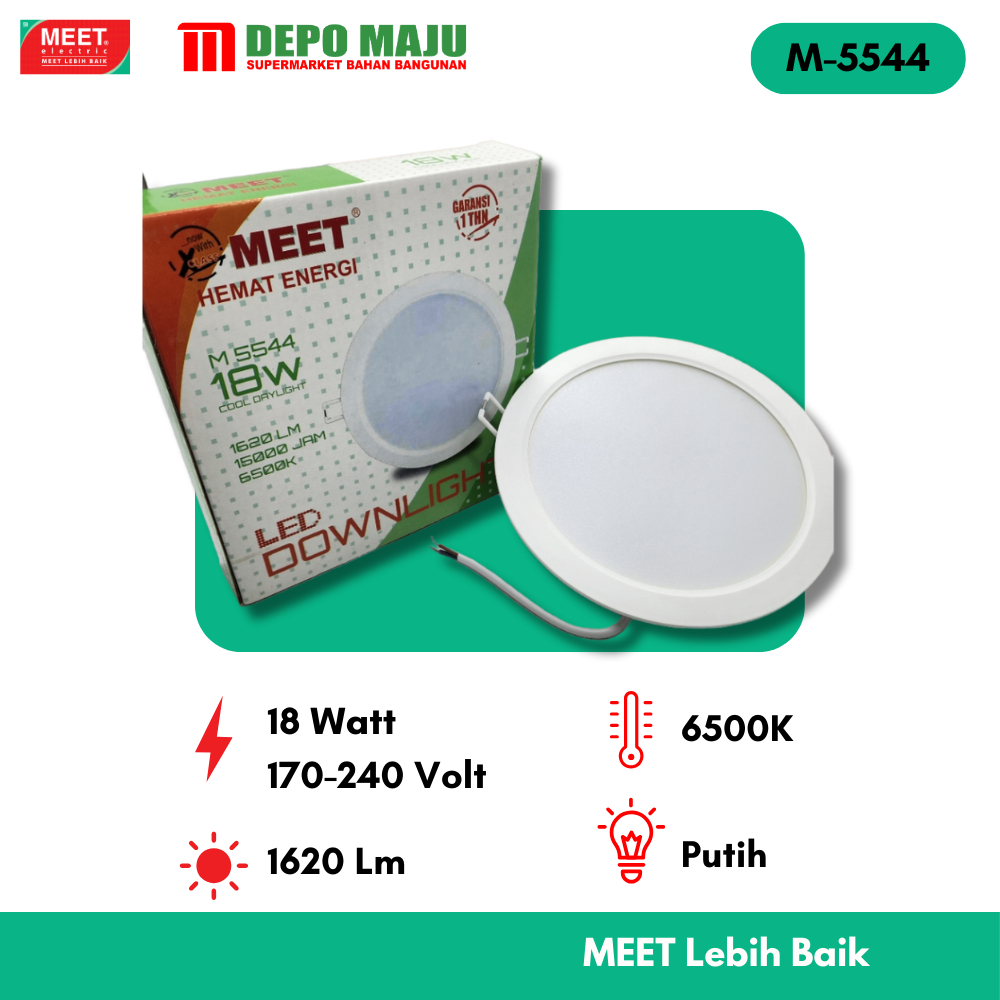 Jual LAMPU LED DOWNLIGHT bulat MEET 6W 9W 12 W 18W/LAMPU MEET ORIGINAL ...