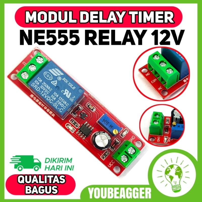 Jual Modul Delay timer NE555 12v Switch Relay | Shopee Indonesia