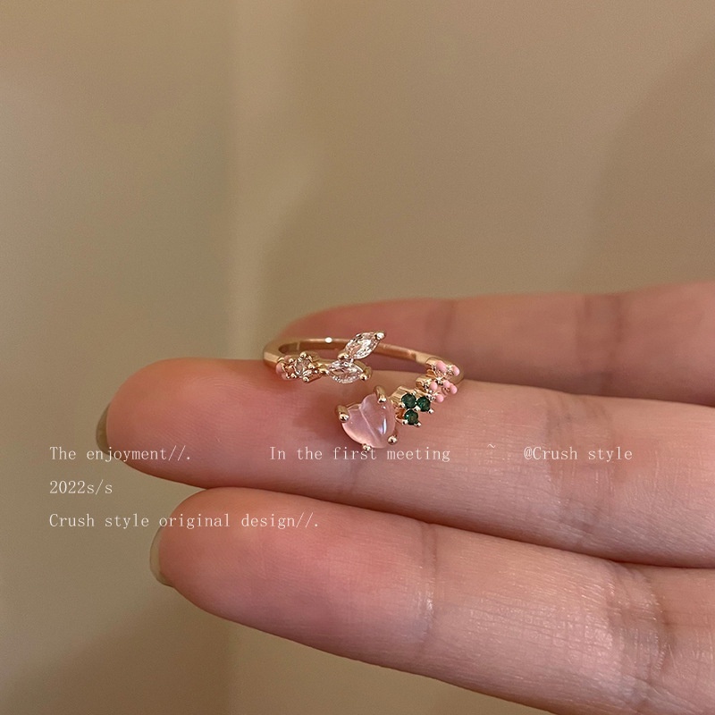 Jual Cincin Hana Love Heart Hati Pink Cupid Alloy Wanita Korea Silver ...