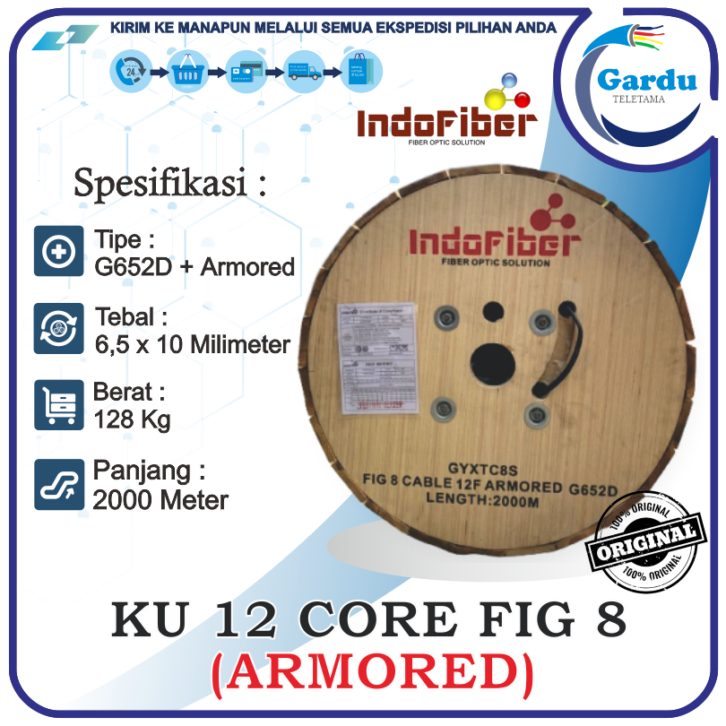 Jual Kabel FO KU 12 Core Fig 8 (Armored) Panjang 2000M Merk Indofiber ... Jual Kabel FO KU 12 Core Fig 8 (Armored) Panjang 2000M Merk Indofiber ...
