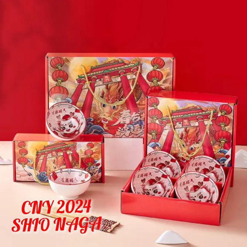 Jual SET ISI 6 MANGKOK IMLEK NAGA Souvenir Mangkok Set Dragon Naga Kado ...