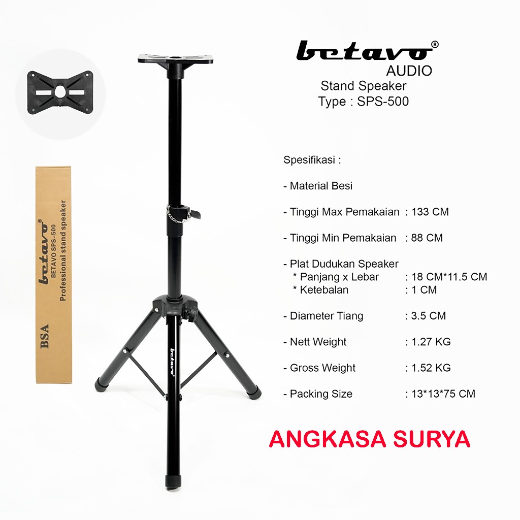 Jual STAND SPEAKER SPEAKER BETAVO SPS500 ORIGINAL / TRIPOD TIANG ...