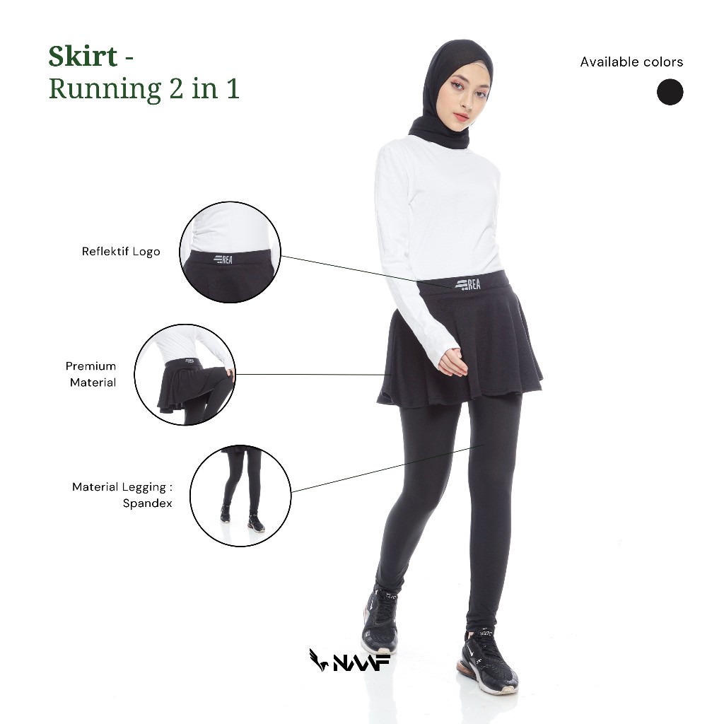 Jual NAAF - Celana Rok Legging 2 in 1 Wanita Olahraga Zumba Yoga Senam Gym Lari Jumbo Panjang ...