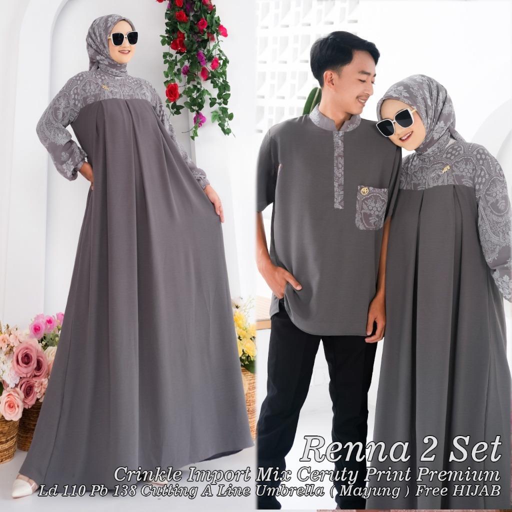Jual Renna Sarimbit Dress Crinkle Import Mix Ceruty Print Premium Free ...