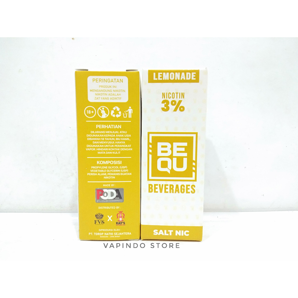 Jual SALT BEQU LEMONADE 30ML NIC 30MG BEKU SALTNIC BY PODA X FVS X RAYS ...