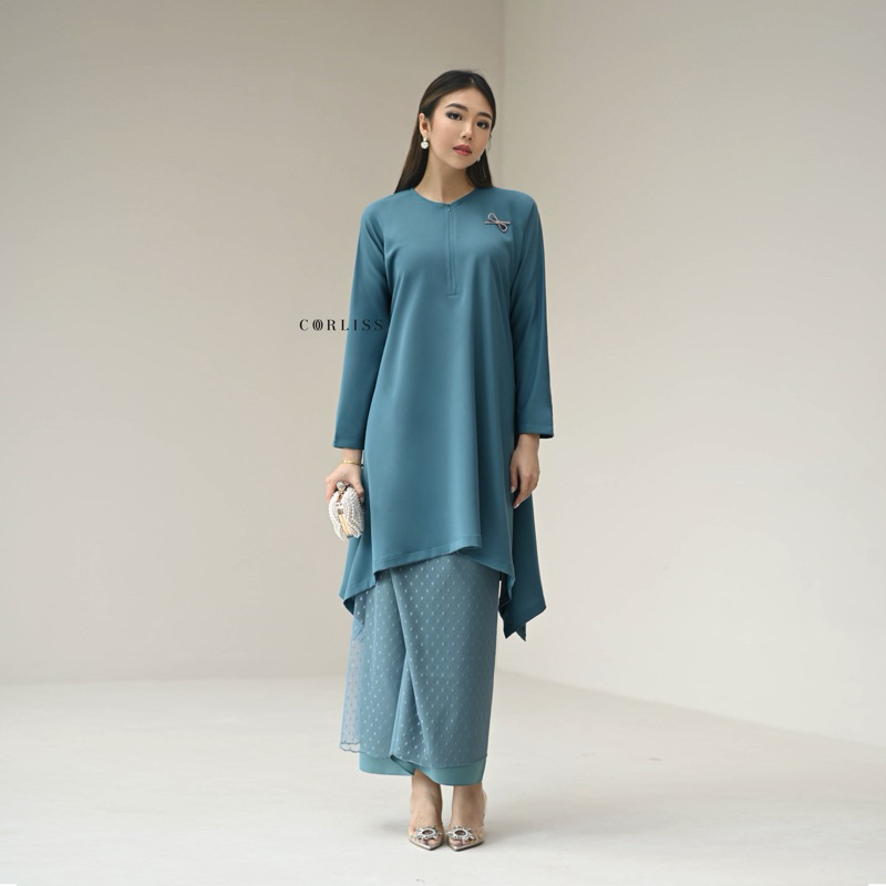 Jual Adinia Set / Adinia Set Light Cobalt / Oneset Muslimah / Dress ...