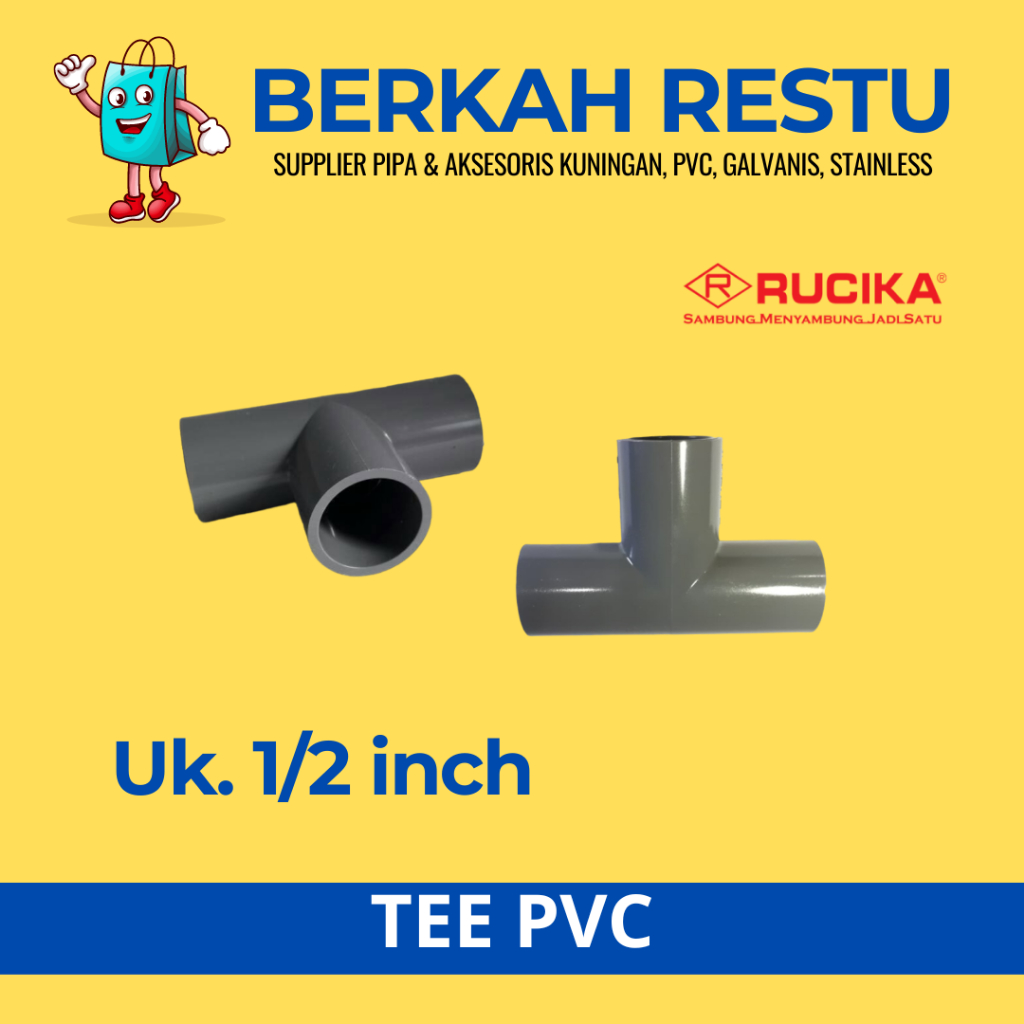 Jual Tee PVC Ukuran 1/2" Inch Rucika AW | Shopee Indonesia