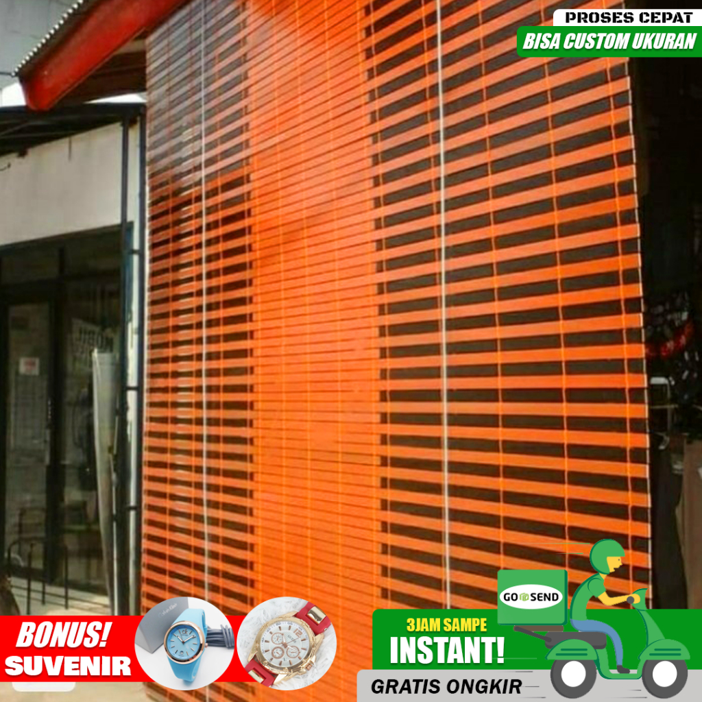 Jual Kerai outdoor Tirai Gulung Krei Bahan Kayu Krey PVC Model SESUAI PESANAN + BONUS Suvenir ...