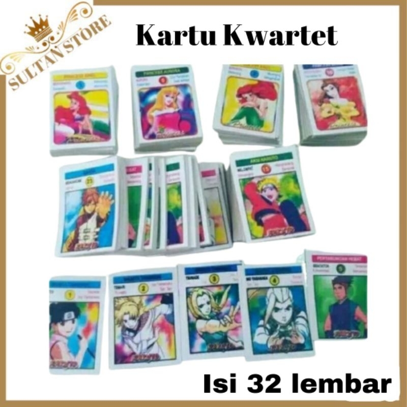 Jual Mainan Anak Kartu Kuartet isi 32 Lembar Kartu Kwartet Kartu Teplek | Shopee Indonesia