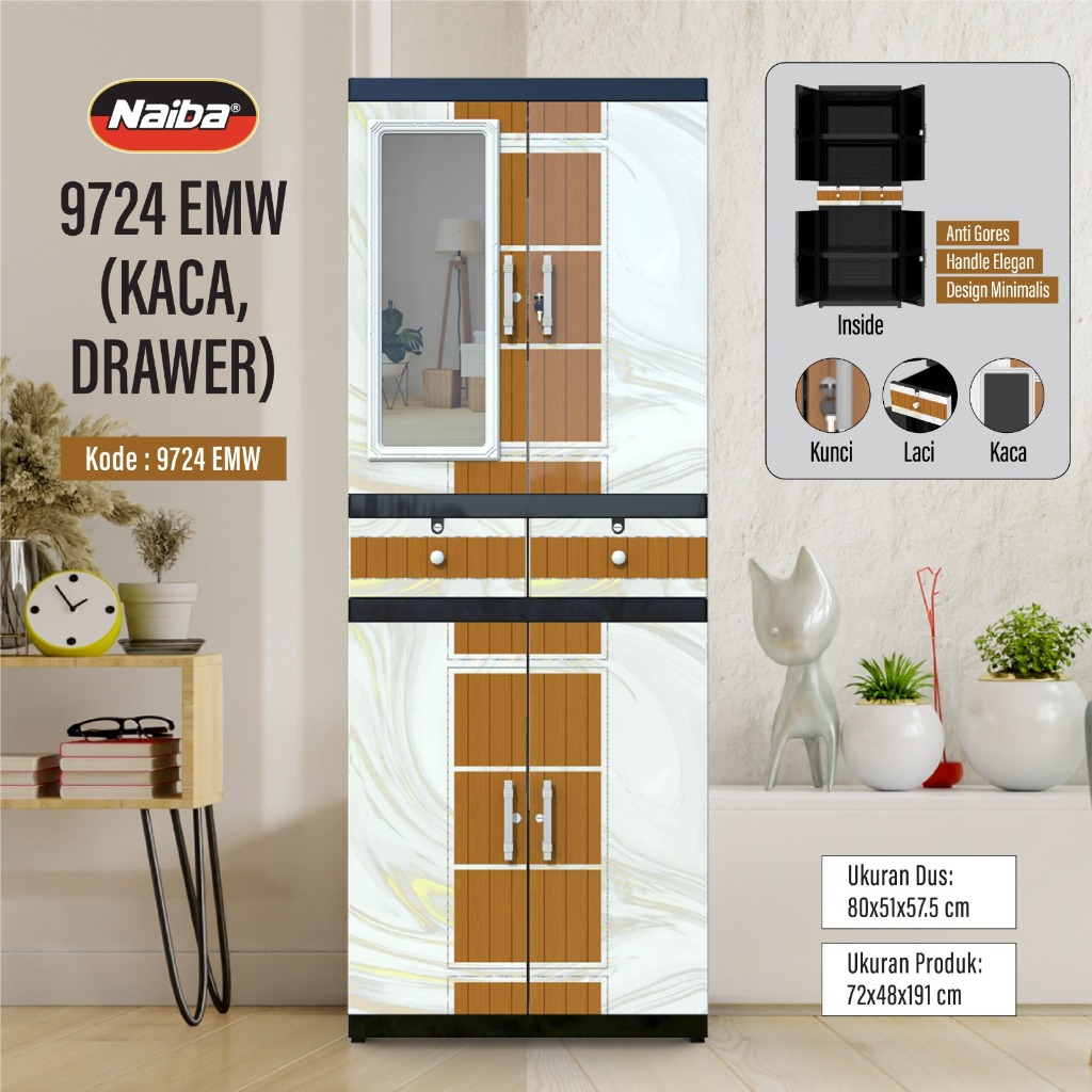 Jual NAIBA - LEMARI PAKAIAN PLASTIK MSC FIT DRAWER (INSTAN) | Shopee ...