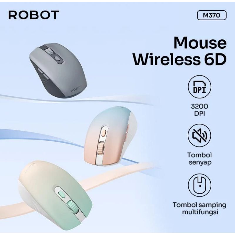 Jual MOUSE ROBOT M370 WIRELESS 2.4GHZ SILENT OPTICAL 3200DPI | Shopee Indonesia