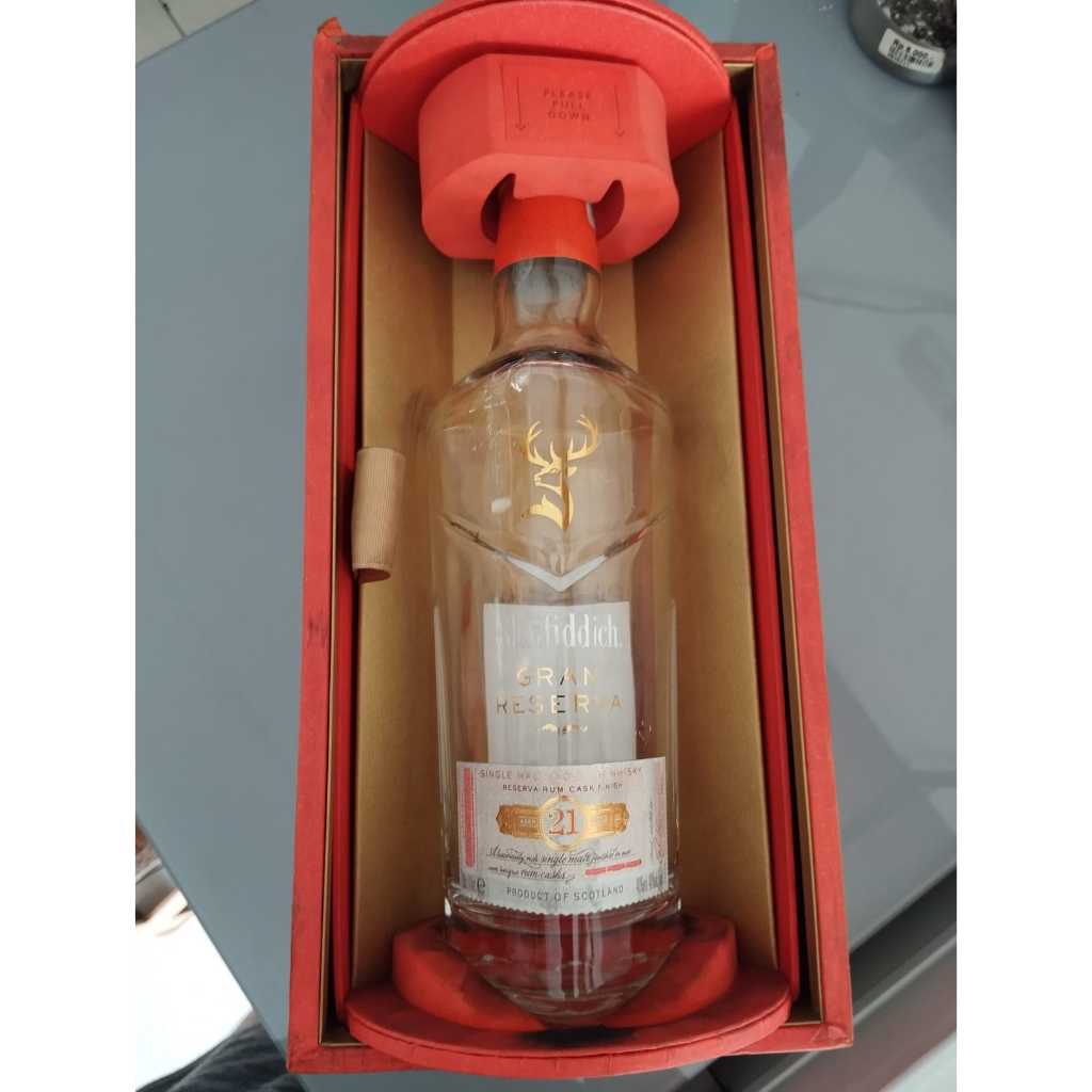 Jual botol bekas Glenfidic 21 lengkap dengan box isi kosong untuk pajangan | Shopee Indonesia