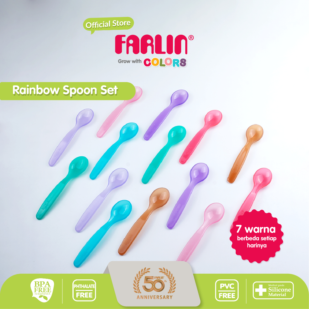 Jual Rainbow Spoon Set - Elde - Sendok Makan Bayi | Shopee Indonesia