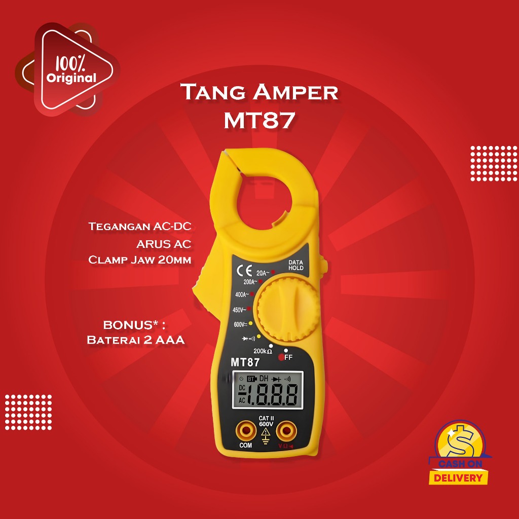 Jual Digital Clamp Meter MT87 Tang Ampere Multimeter MT-87 Kabel Tester ...