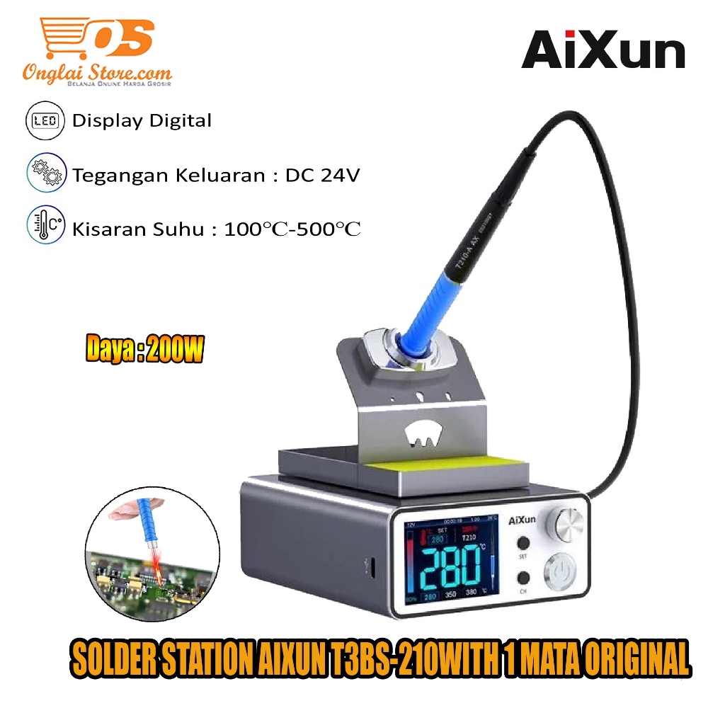 Jual Aixun T3BS-210 Solder Station Soldering Iron Digital Free Mata Solder C210 1 Pcs Original ...