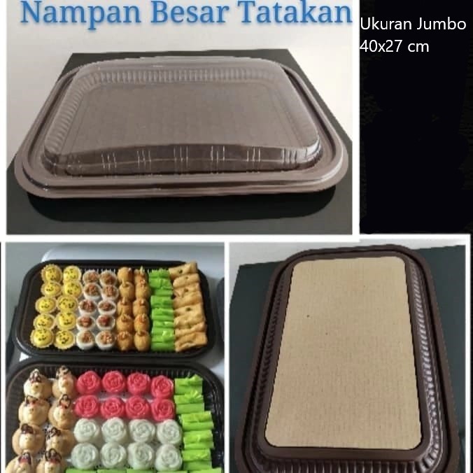 Jual Mika nampan jumbo mika kue ukuran 40 x 27 cm besar mika transparan ...