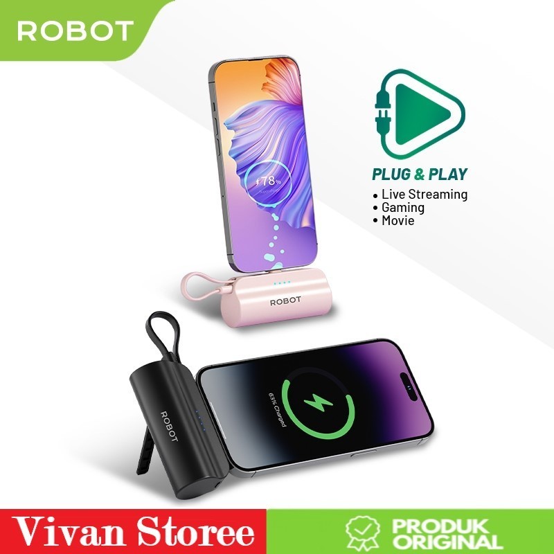Jual ROBOT Power Bank 4500mAH Powerbank mini RP-051L / RP051C Port Type ...