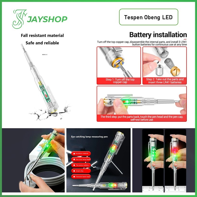 Jual Tespen Dual LED Obeng Tester Listrik With Indicator LED Test Pen ...