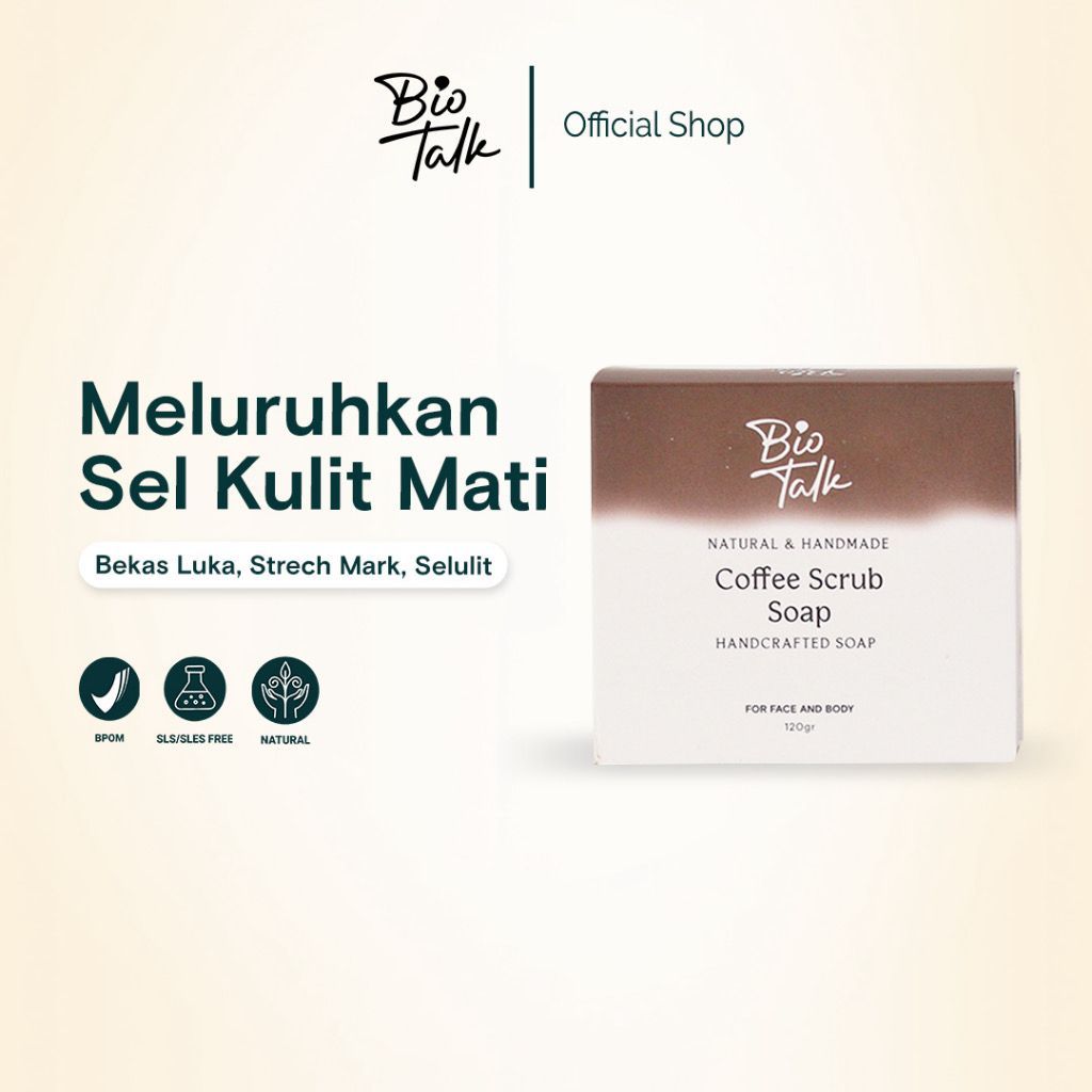 Jual Biotalk Sabun Natural Herbal Coffee Scrub Soap Kulit Coffe Mandi ...