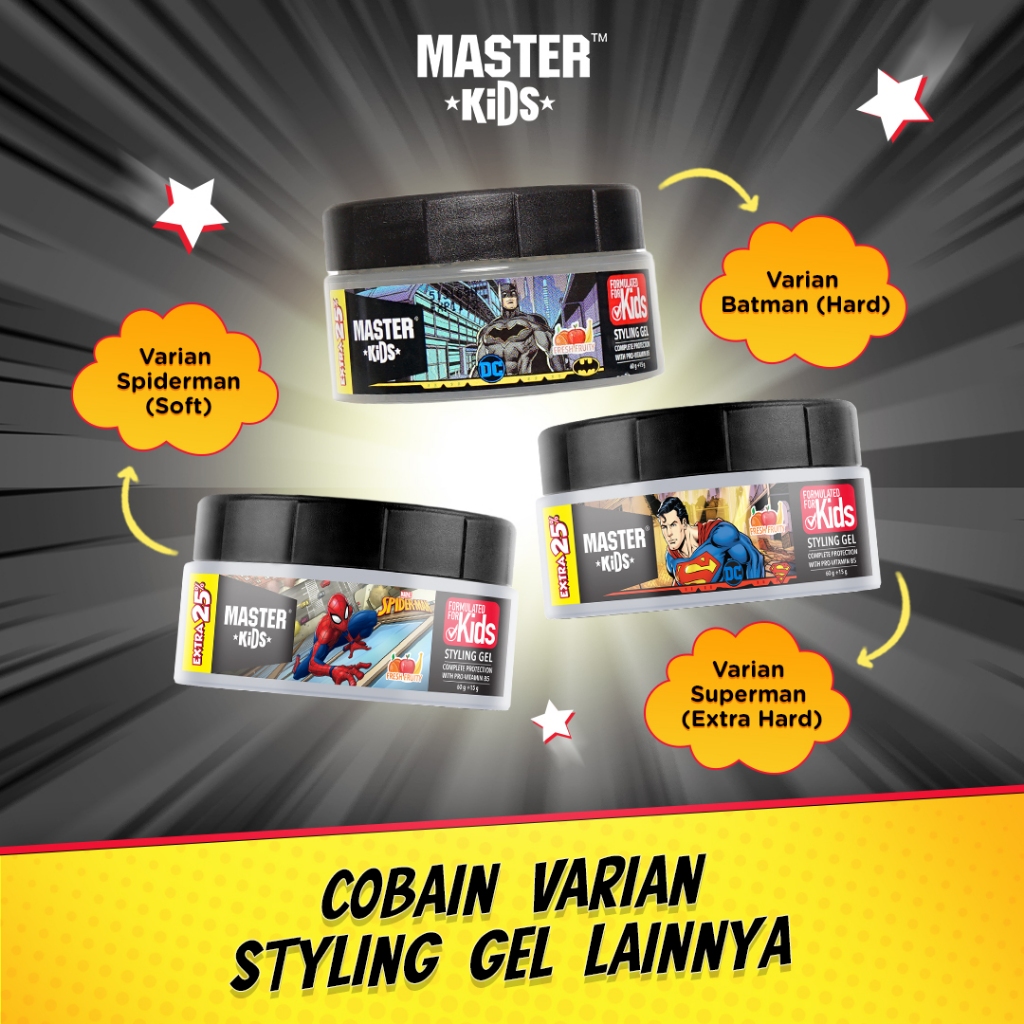 Jual Master Kids Styling Gel Superman Jar 75gr | Shopee Indonesia