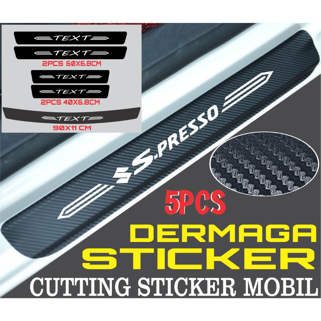 Jual 5pcs Carbon 3D Door Sill Plate/stiker pintu mobil S.presso sticker ...