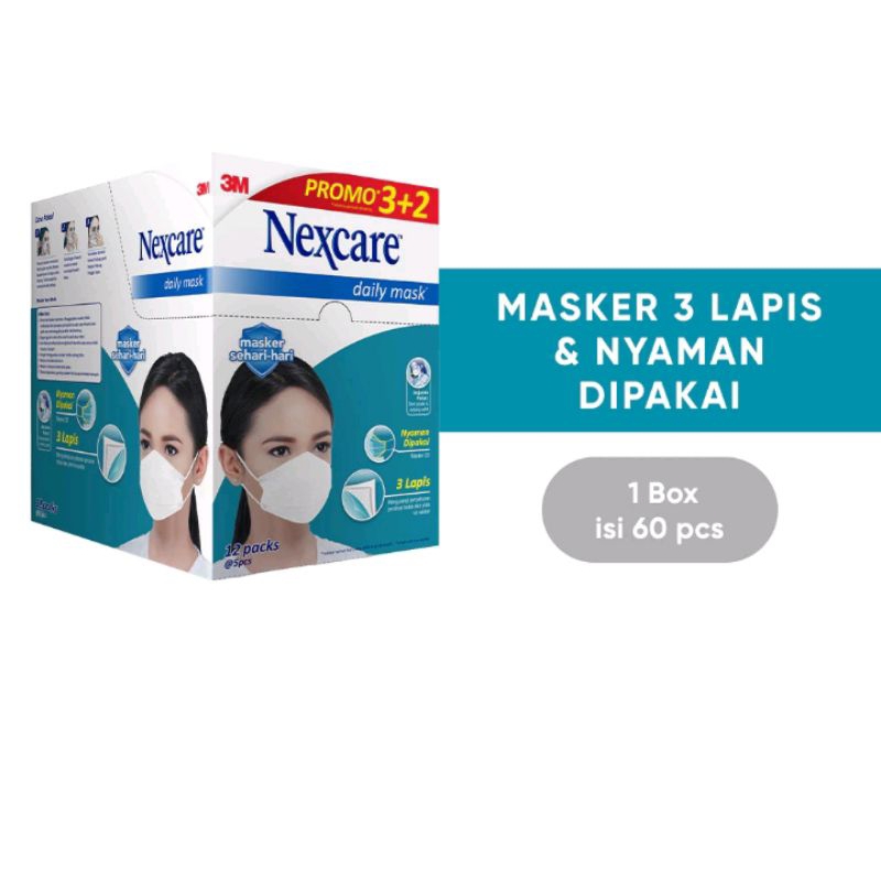 Jual Nexcare 3M Masker Daily/Carbon Daily Fit Mask Rejuvenate Box isi ...
