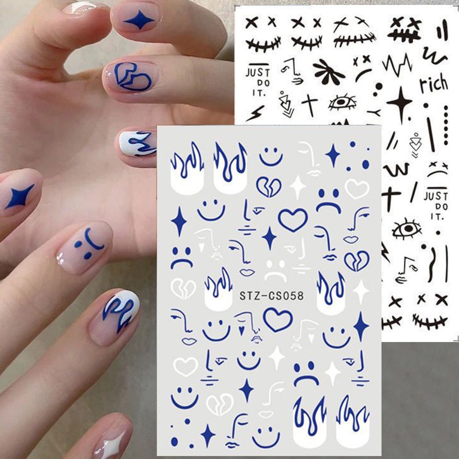 Jual Stiker Nail Art 3D Desain Api Untuk Aksesoris Manicure / For nail ...