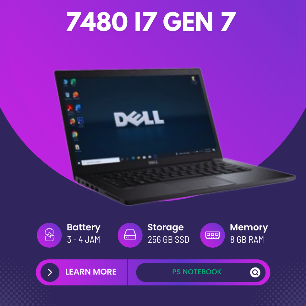 Jual Laptop DELL 7480 core i7 Gen 7 Ram 8GB SSD 256GB Siap Pakai ...