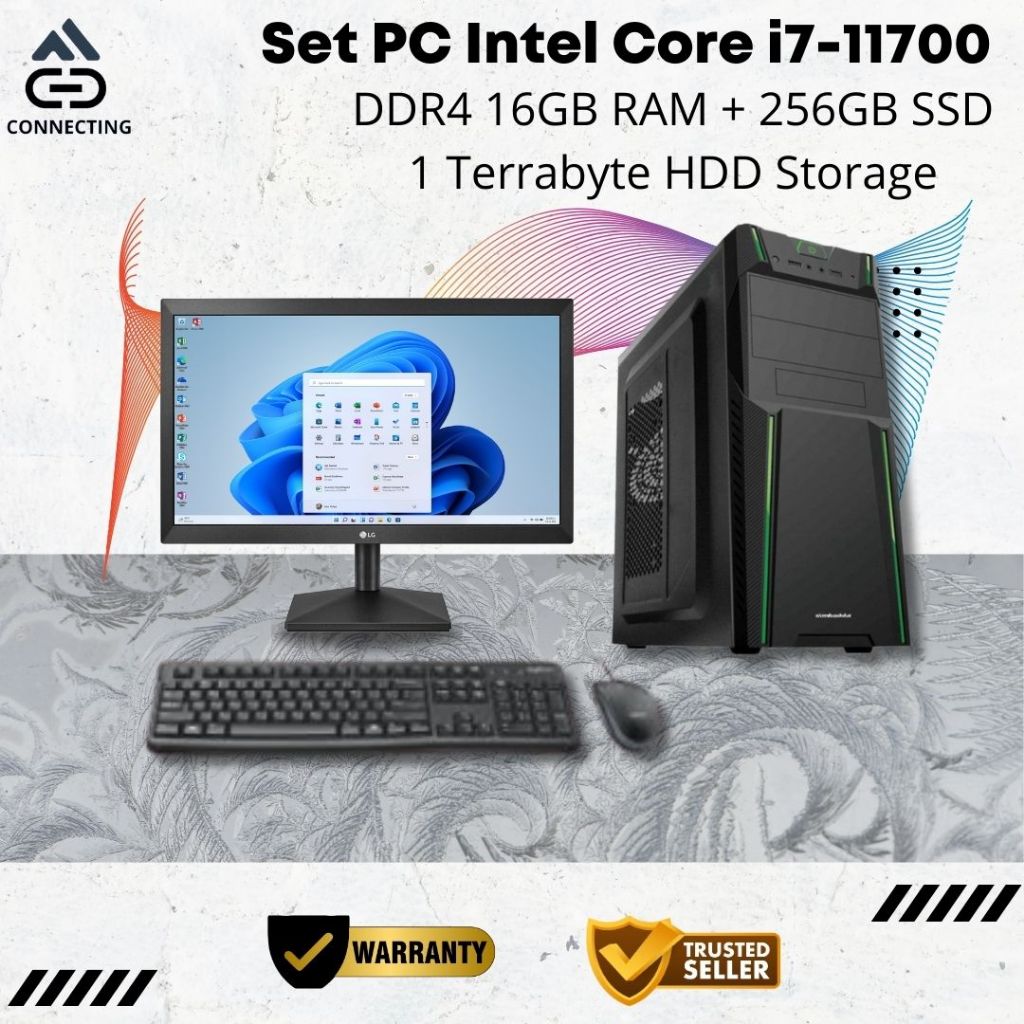 Jual Set PC Komputer Intel Core i7-11700 Gen-11 RAM 16GB SSD Rakitan Office | Shopee Indonesia