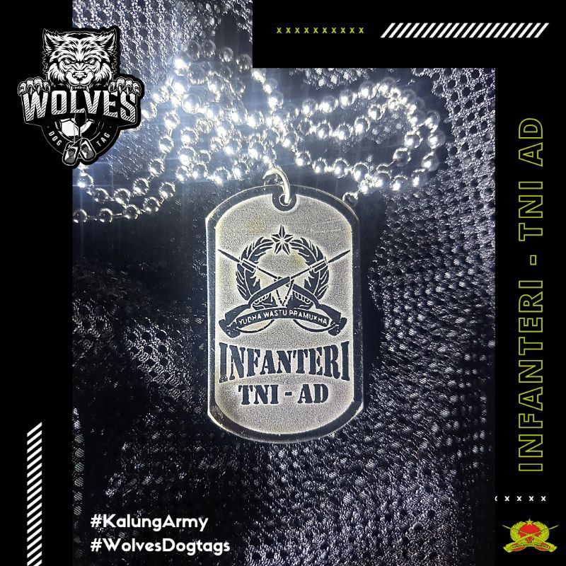 Jual Kalung Infanteri / Kalung TNI AD / Dog tag infanteri / Kalung army ...