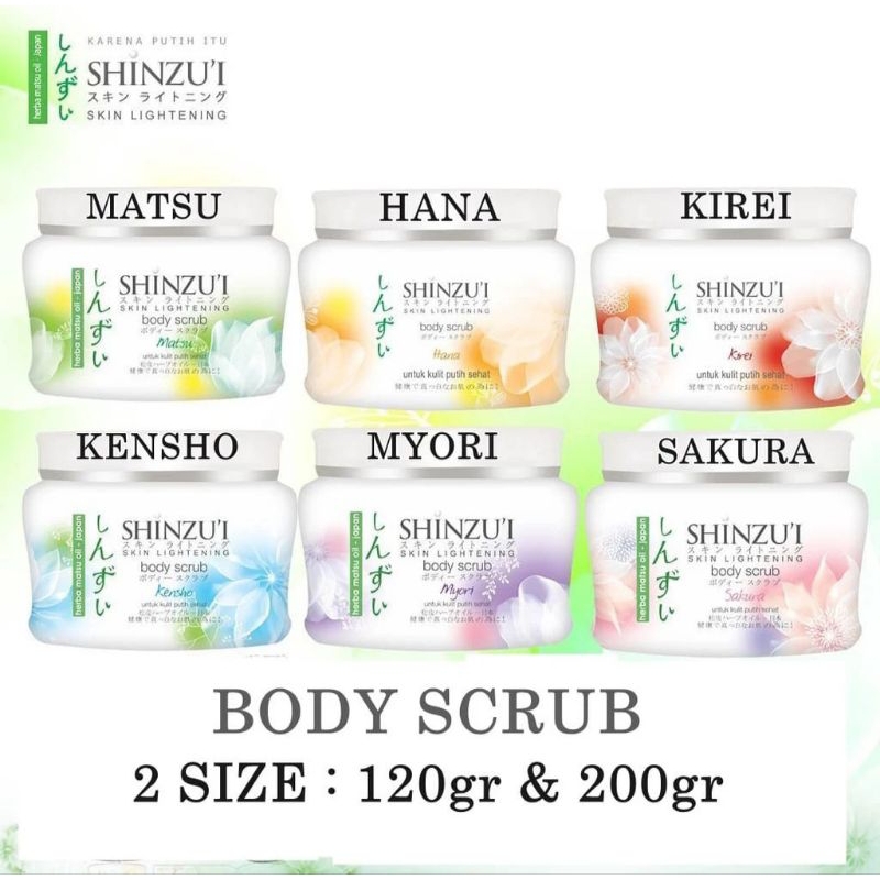 Jual BODY SCRUB SKIN LIGHTENING SHINZUI MATSU LULUR BADAN - 110 G (reject kemasan) | Shopee ...