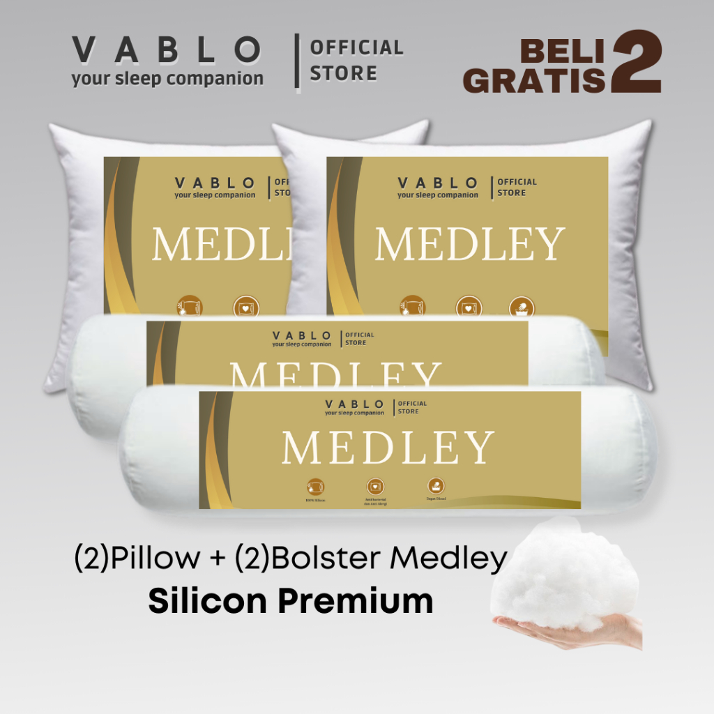 Jual Vablo Medley buy 2 get 2 - bantal gratis guling - premium silicone ...