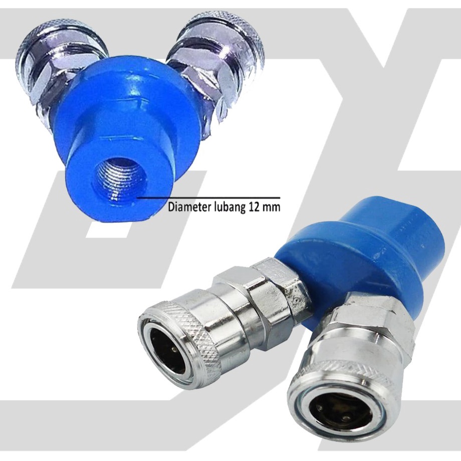 Jual Mt Quick Coupler 2 Way Coupler 2 Cabang Sambungan Kran Angin Mesin ...