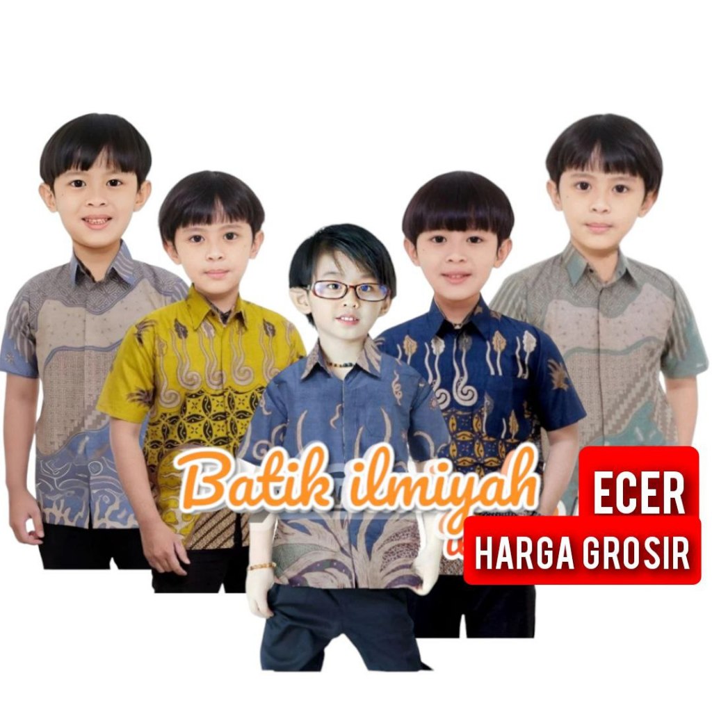 Jual Kemeja Batik Anak Laki Laki Lengan Pendek Usia 1 2 3 4 5 6 7 8 9 ...