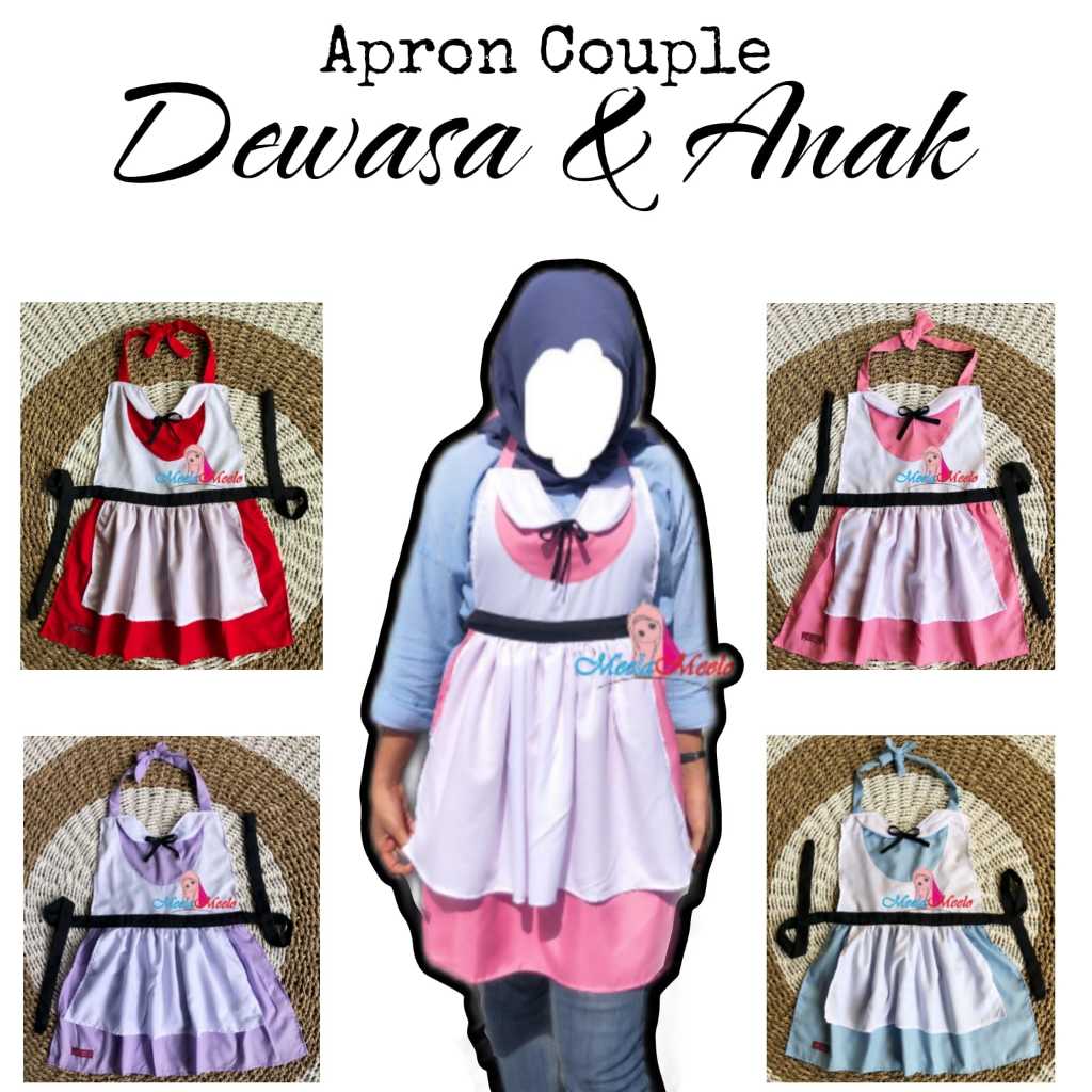 Jual Celemek Couple Anak Dan Dewasa | Apron Masak | Celemek Couple Lucu ...