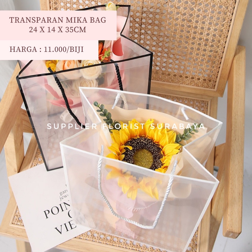 Jual TRANSPARAN MIKA BAG TRANSPARANT TEMBUS PANDANG HANDBAG PAPERBAG ...