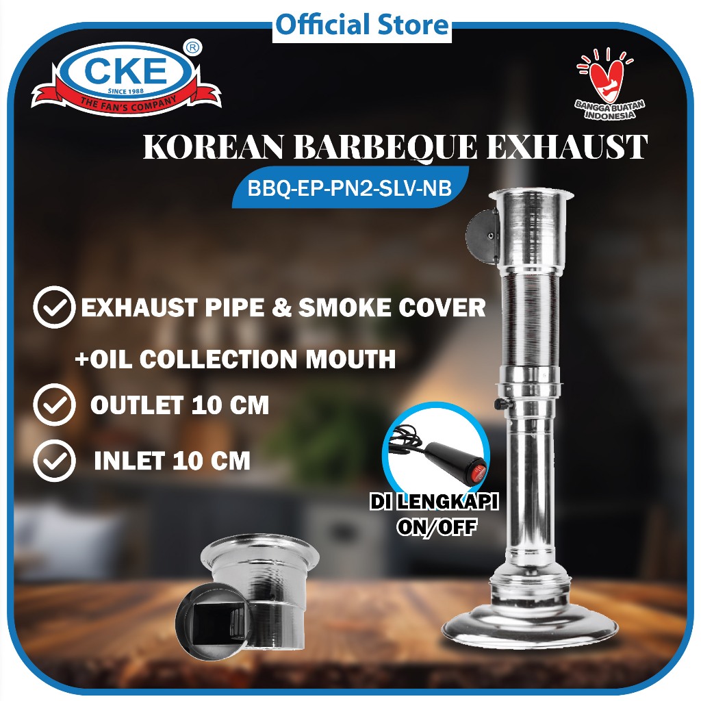 Jual Smoke Exhaust Pipe BBQ Grill Korean Penyedot Asap 4 Inch Pipe ...