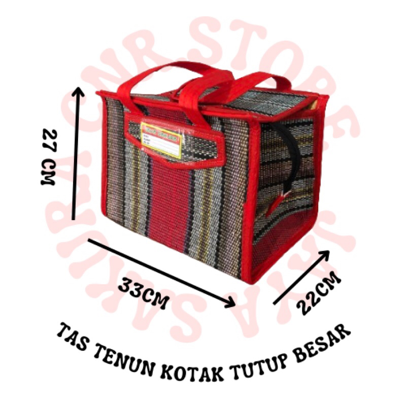 Jual JAYA SAKURA Tas Tenun Tikar Kotak Tutup Besar Random / Tas Buwuhan ...