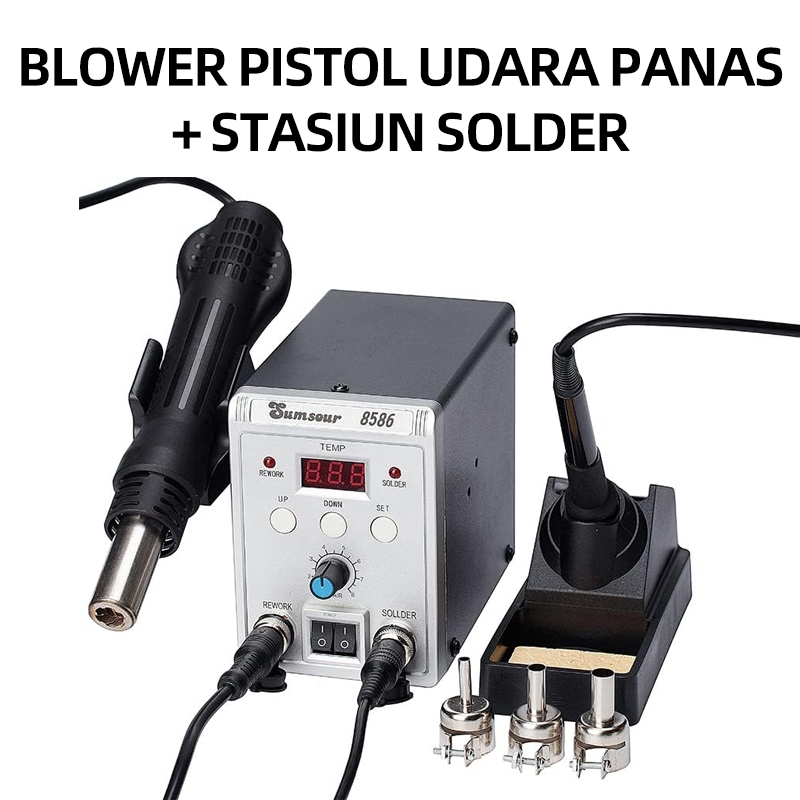 Jual 8586 Alat Perbaikan Solder Station ESD 2 in 1 Las Pematrian ...