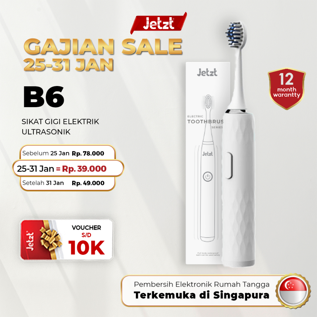 Jual Jetzt B6 Sikat Gigi Electric toothbrush Waterproof IPX8 Ultrasonic ...