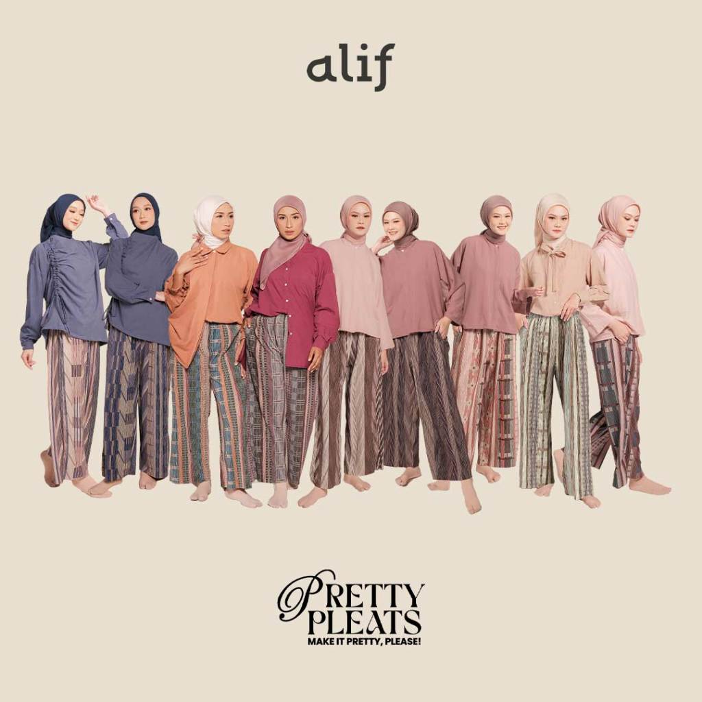Jual Alif Modern Wear - Pretty Pleats Celana Kulot Pleats Plisket Motif ...