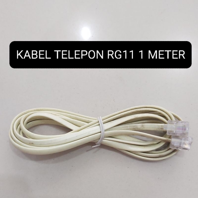 Jual Kabel Telepon 1 Meter + Jack RJ11 Line Telpon RG11 | Shopee Indonesia